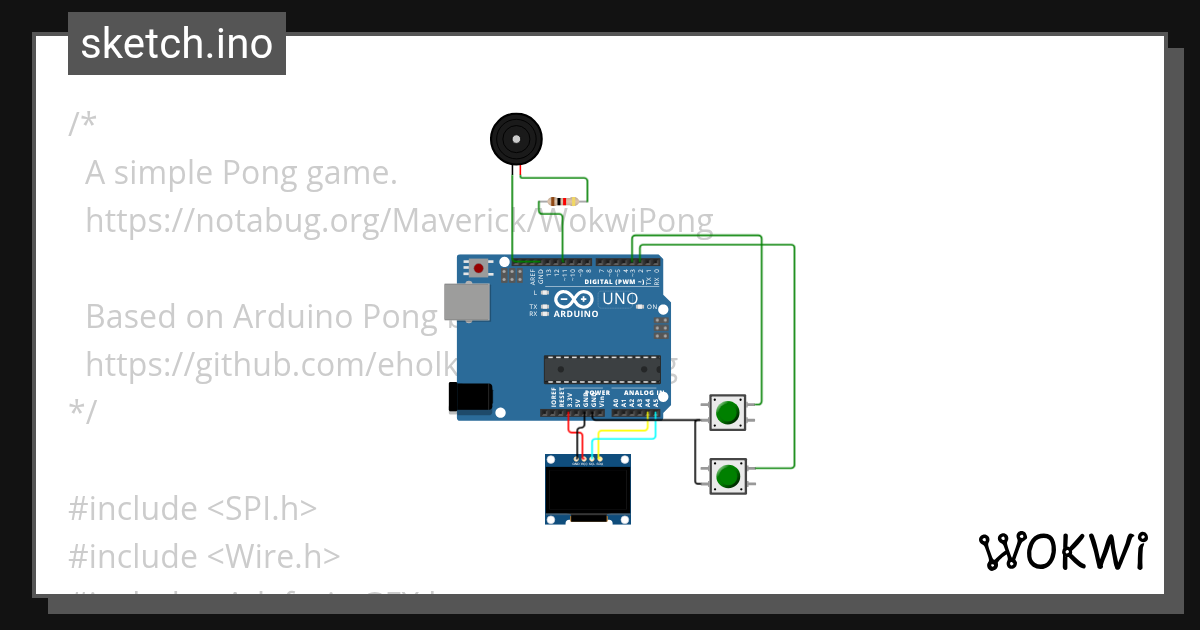 Pong - Wokwi ESP32, STM32, Arduino Simulator