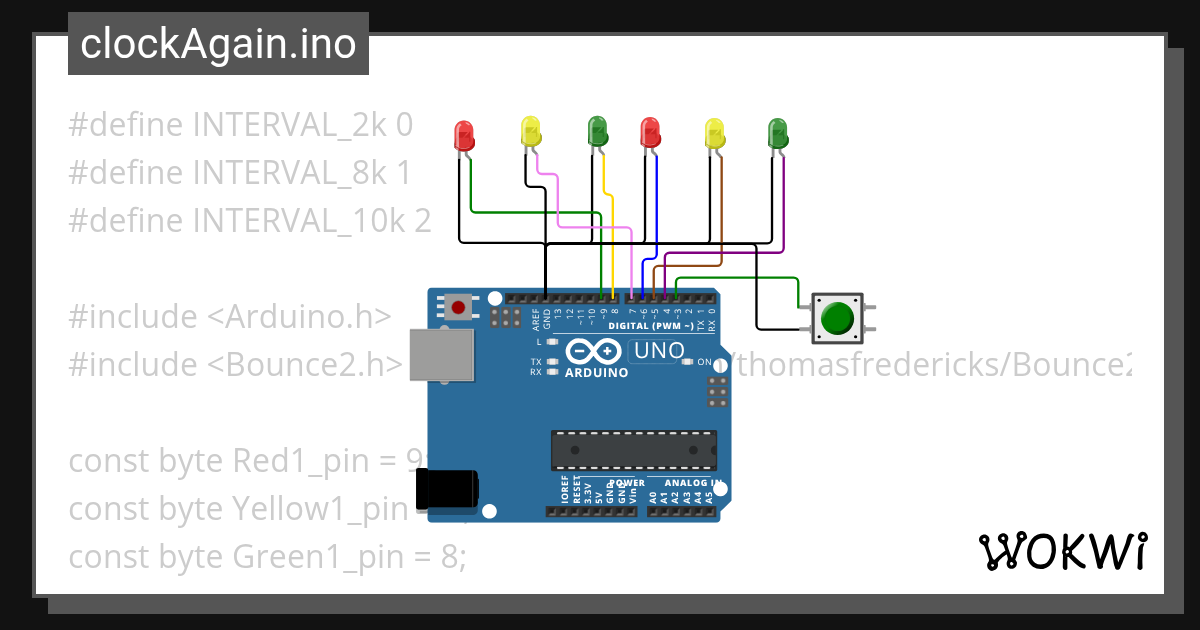 traffic lights Copy - Wokwi ESP32, STM32, Arduino Simulator