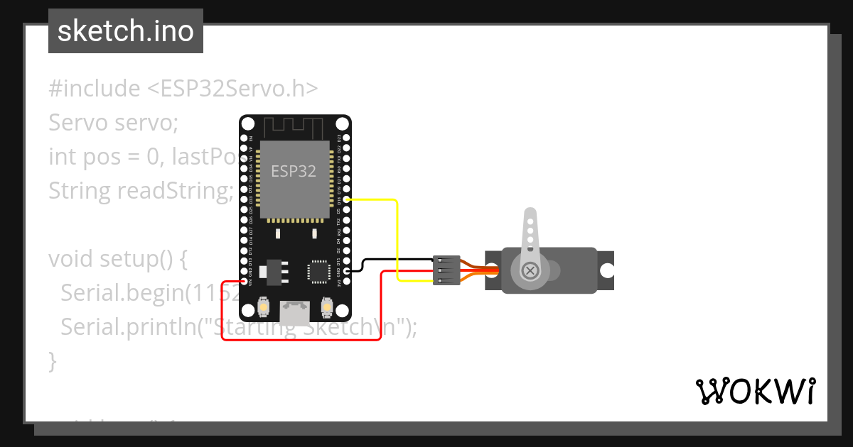 ESP32 Servo Example - Wokwi ESP32, STM32, Arduino Simulator