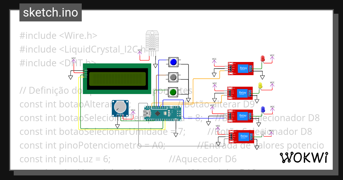 Chocadeira - Wokwi ESP32, STM32, Arduino Simulator