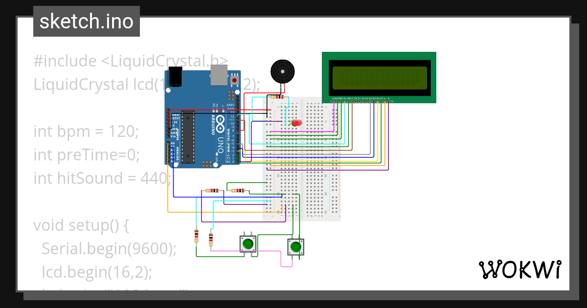Arduino Metronome - Wokwi ESP32, STM32, Arduino Simulator