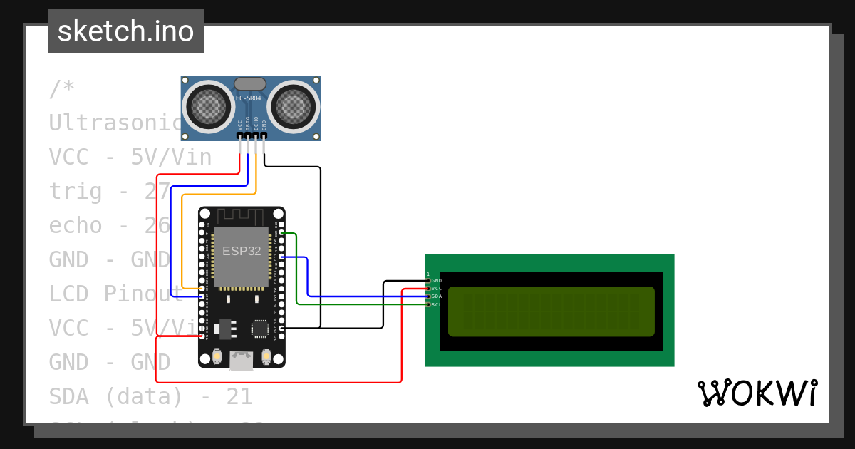 Ultrasonic Wokwi Esp32 Stm32 Arduino Simulator 7655