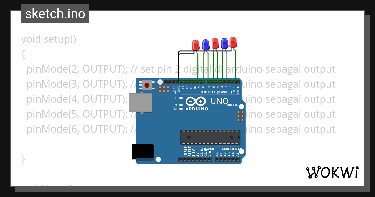 Led Berjalan Wokwi Esp32 Stm32 Arduino Simulator 