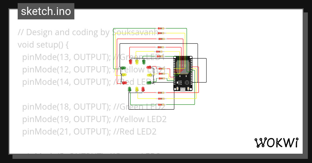 Traffic Light With Esp32 Wokwi Esp32 Stm32 Arduino Simulator 