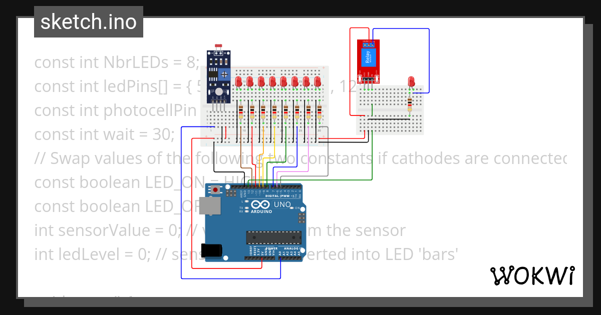 Project 12 Ldr8leds Wokwi Esp32 Stm32 Arduino Simulator