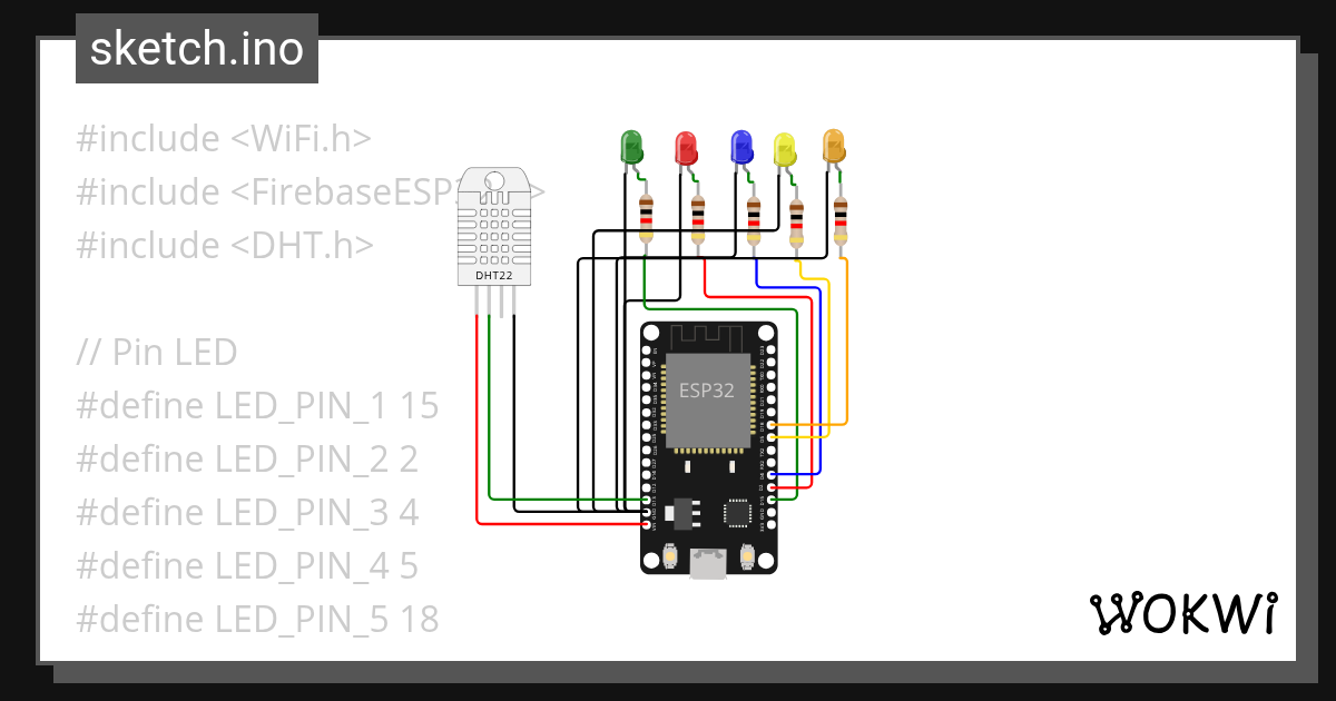 Kontrol Dht Dan 5 Lrd Wokwi Esp32 Stm32 Arduino Simulator
