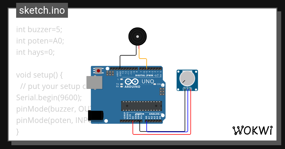 Potentiometer Buzzer - Wokwi ESP32, STM32, Arduino Simulator Potentiometer Buzzer - Wokwi ESP32, STM32, Arduino Simulator