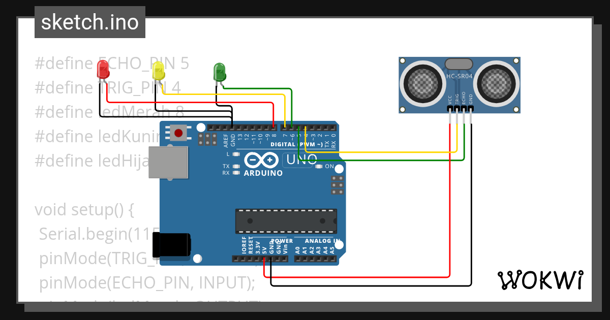 Praktil Ardiuno Hc Sr04 Dan Dan Led Wokwi Esp32 Stm32 Arduino 2896