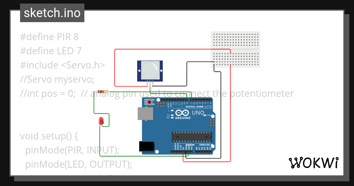 Détecteur De Mouvement Wokwi Esp32 Stm32 Arduino Simulator 6238