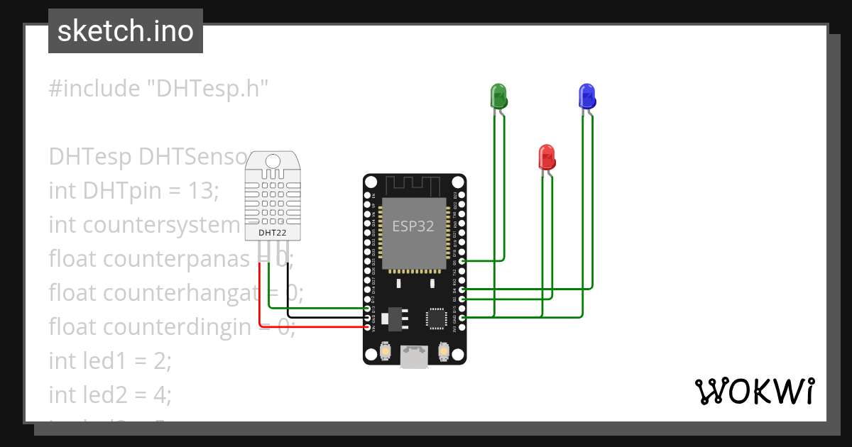 Level Suhu Wokwi Esp32 Stm32 Arduino Simulator 