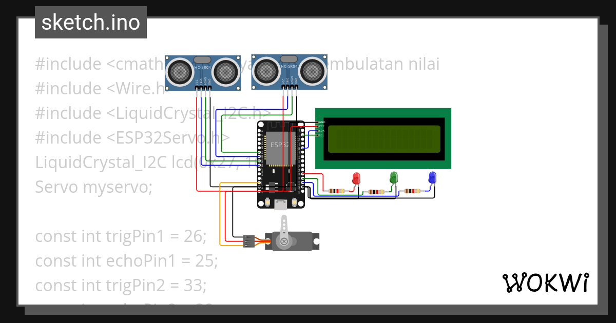 Tempat Sampah IoT - Wokwi ESP32, STM32, Arduino Simulator