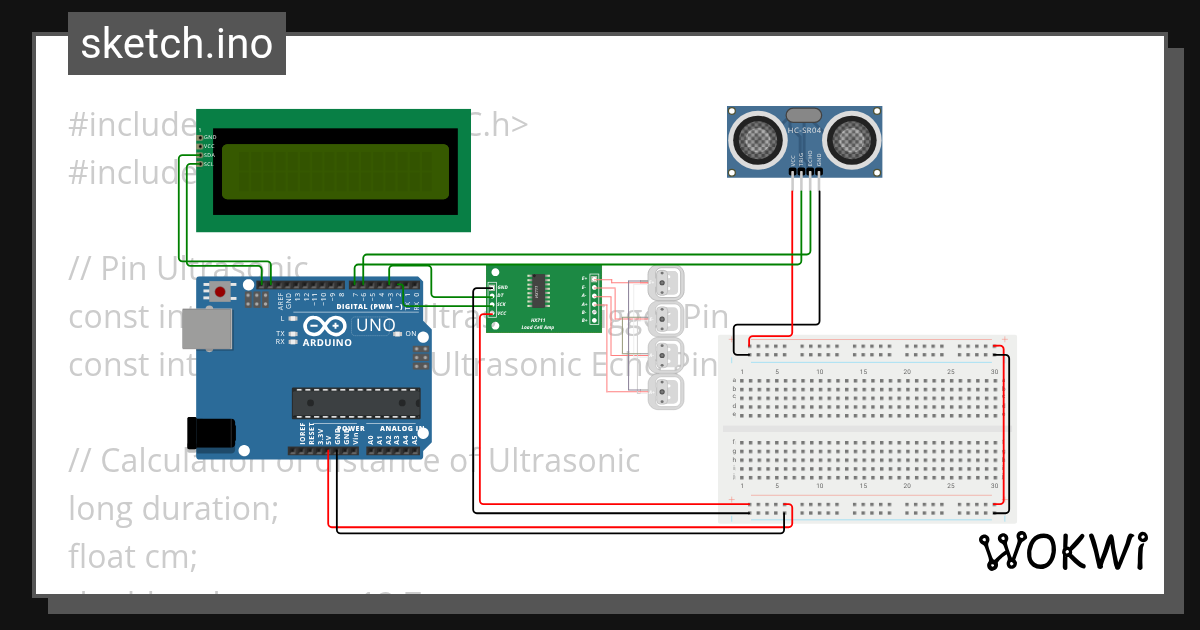 New FLicker LCD Fixed Hx711 New Lib - Wokwi ESP32, STM32, Arduino Simulator