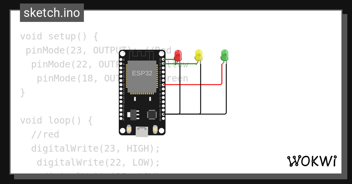Traffic Light 1 Wokwi Esp32 Stm32 Arduino Simulator