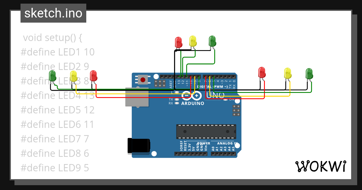 lampu lalu lintas - Wokwi ESP32, STM32, Arduino Simulator