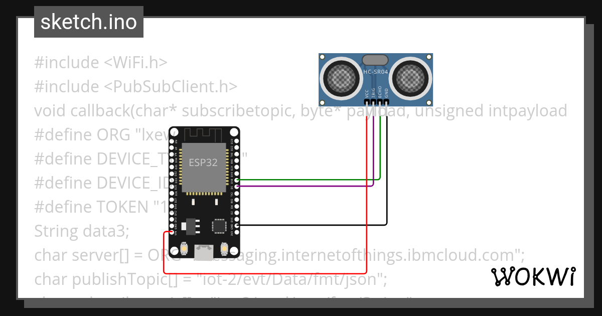 Ultrasonic Distance Sensor Wokwi Esp32 Stm32 Arduino Simulator 