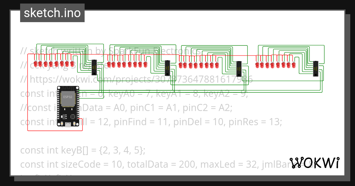 ESP32_4x74hc595_v3 - Wokwi ESP32, STM32, Arduino Simulator