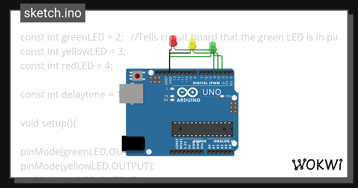Traffic Lights - Wokwi ESP32, STM32, Arduino Simulator