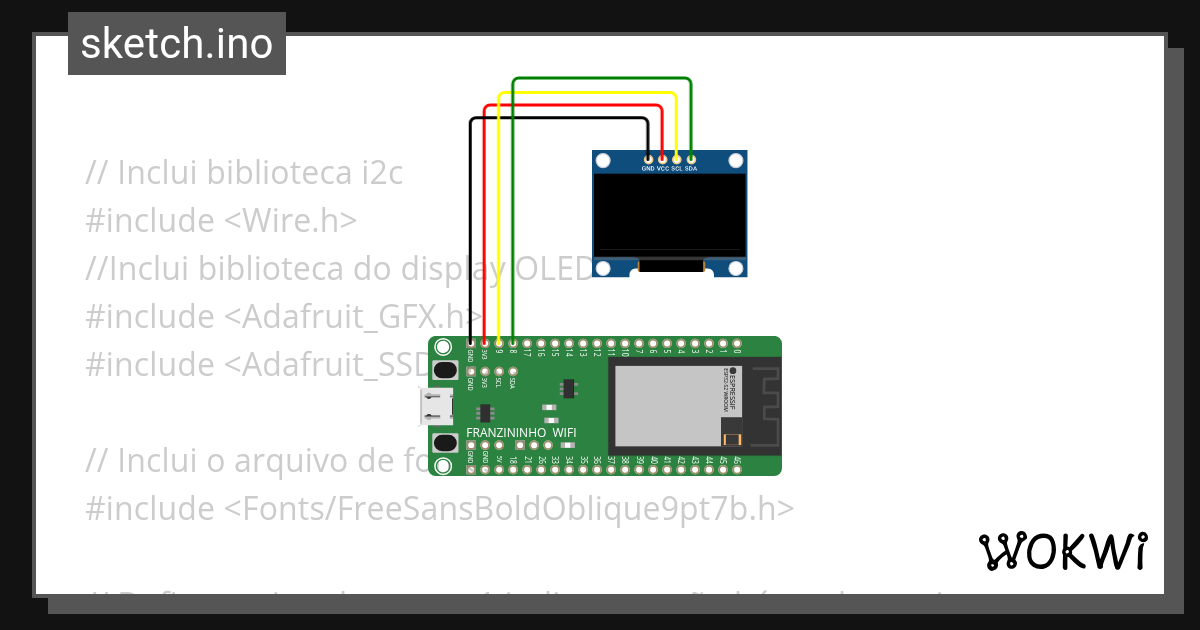 Franzininho WiFi - OLED - Wokwi ESP32, STM32, Arduino Simulator