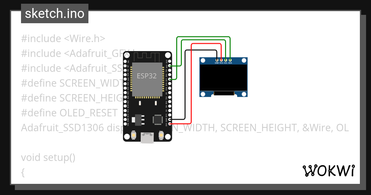 Text Oled Ss1306 Wokwi Esp32 Stm32 Arduino Simulator