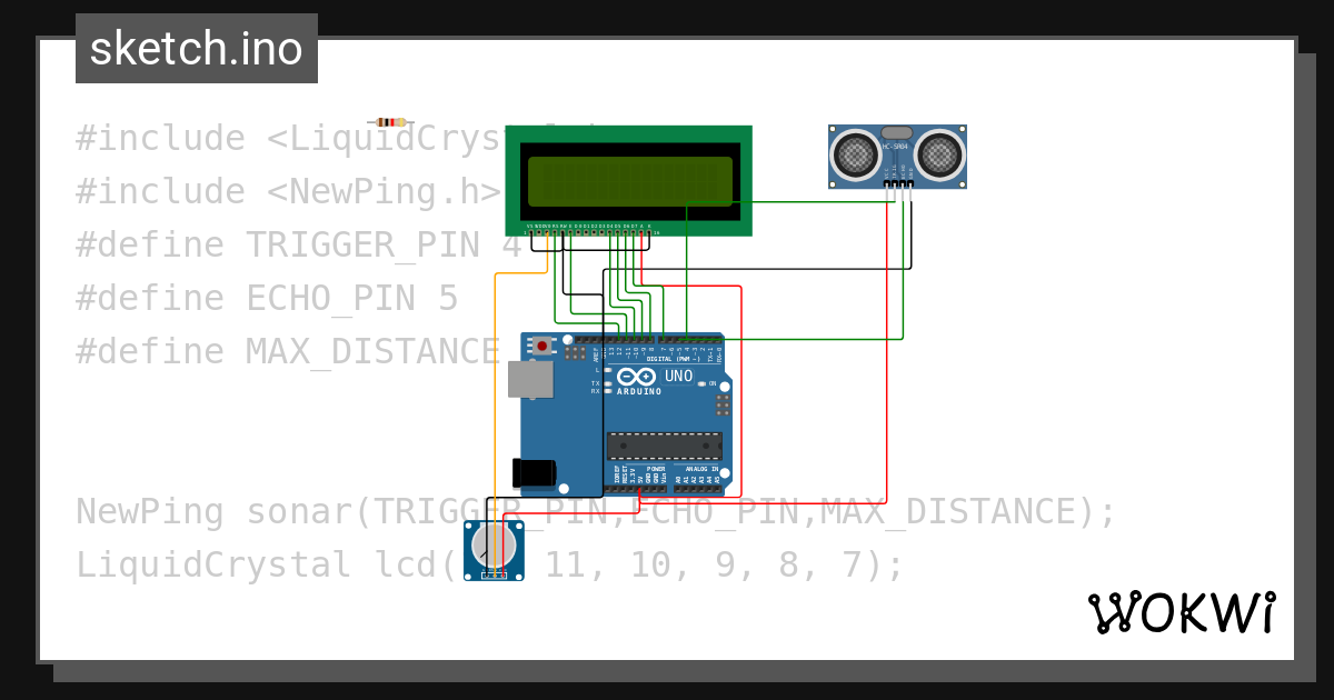 Ultraschall Mit Display Wokwi Esp32 Stm32 Arduino Simulator 9299