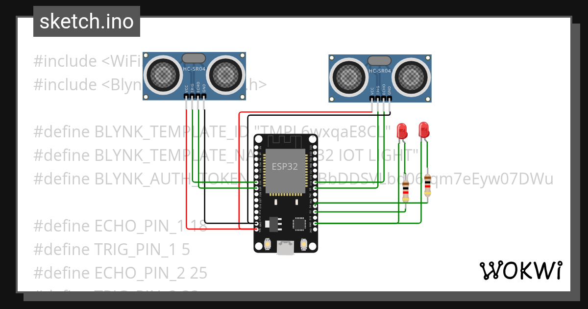 ESP32 HC-SR04 - Wokwi ESP32, STM32, Arduino Simulator