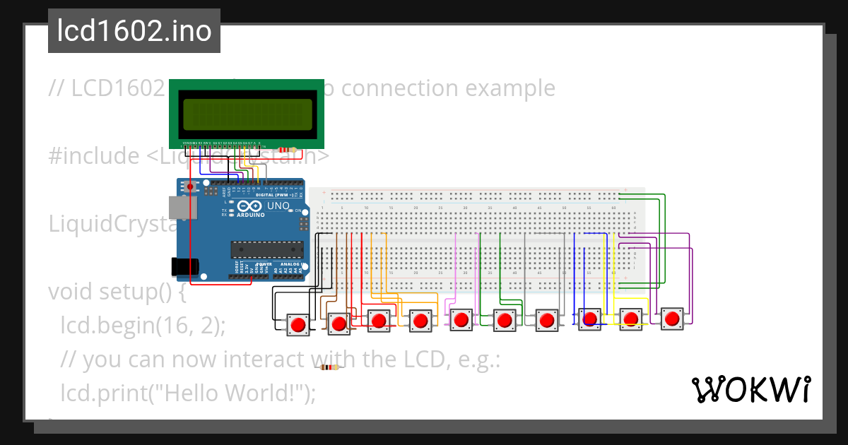 lcd1602.ino Copy - Wokwi ESP32, STM32, Arduino Simulator