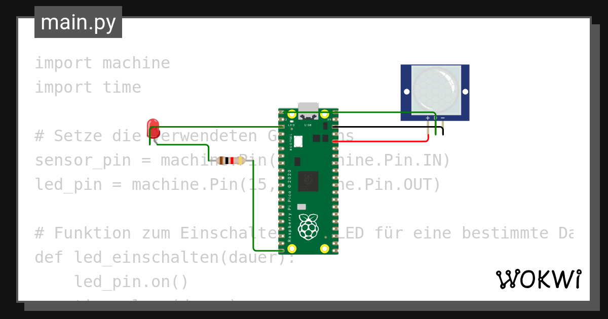 Bewegungssensor Wokwi Esp32 Stm32 Arduino Simulator 7091