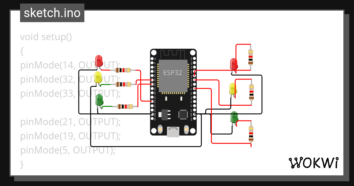 Semaforo - Wokwi ESP32, STM32, Arduino Simulator