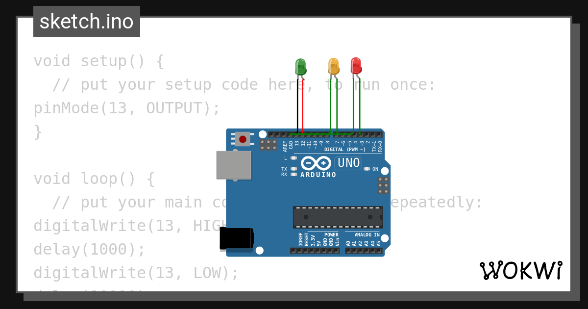ไฟจราจร Wokwi Esp32 Stm32 Arduino Simulator 