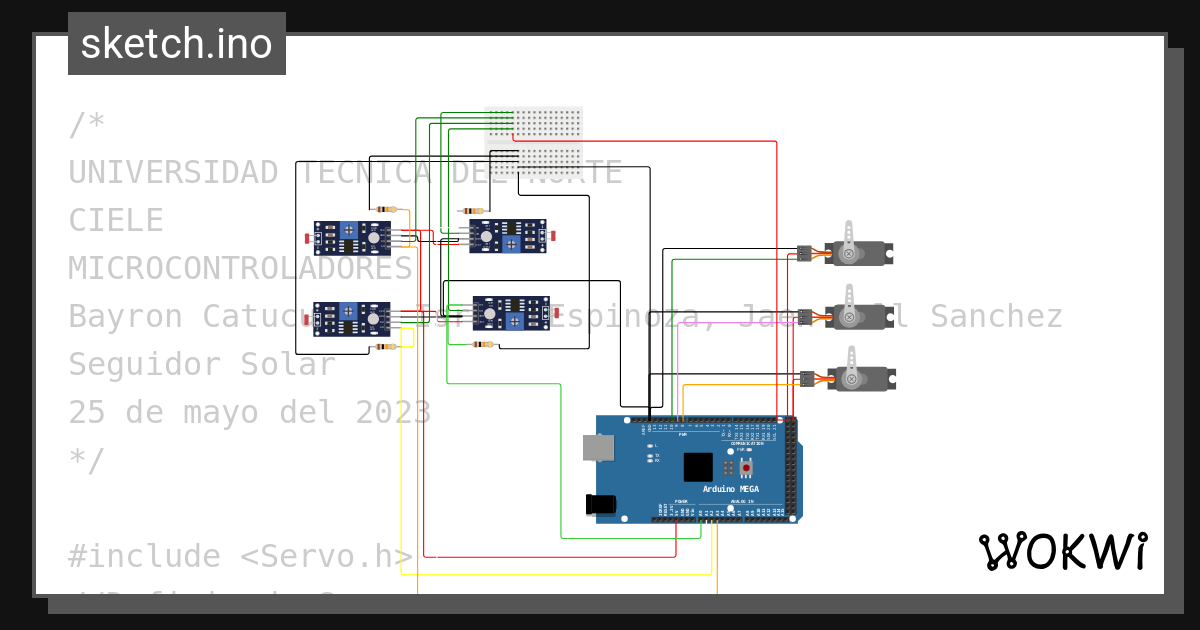 Seguidor Solar Wokwi Esp32 Stm32 Arduino Simulator 