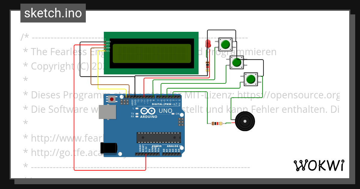 LCD Timer - Wokwi ESP32, STM32, Arduino Simulator