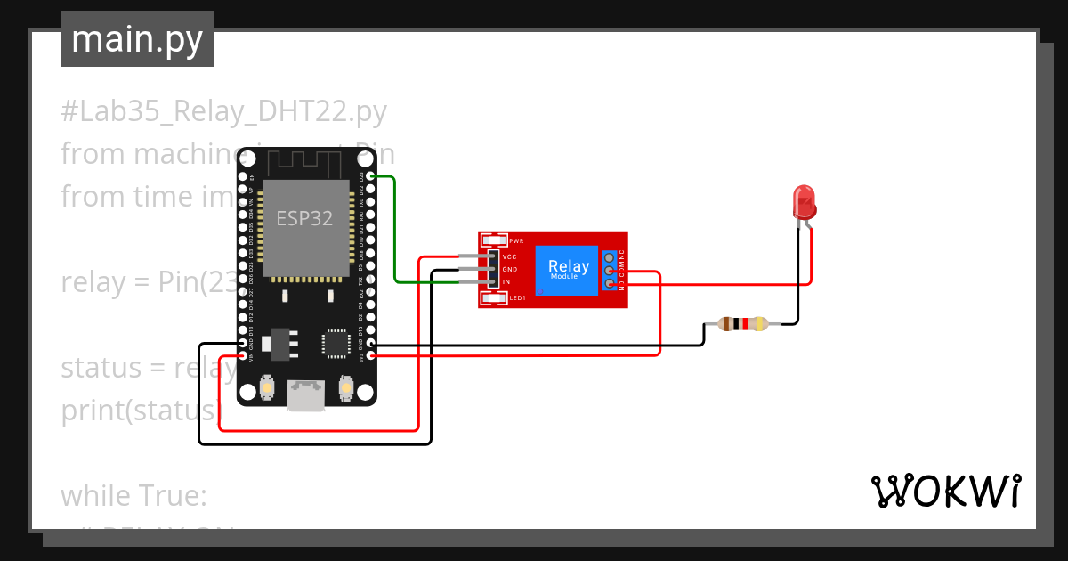 Lab35_Relay_Module - Wokwi ESP32, STM32, Arduino Simulator