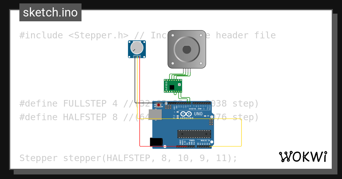 Stepper Motor 2 Wokwi Esp32 Stm32 Arduino Simulator 2222