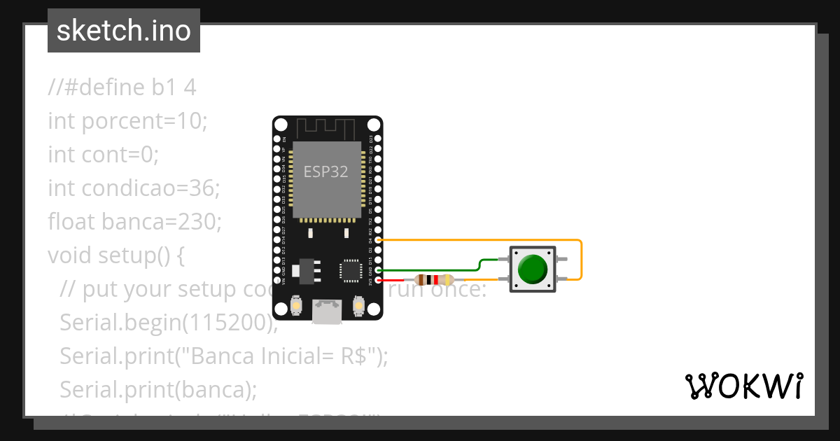 Ligando Um Botão Wokwi Esp32 Stm32 Arduino Simulator 