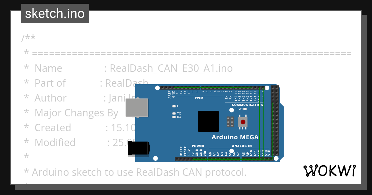 realdash - Wokwi ESP32, STM32, Arduino Simulator