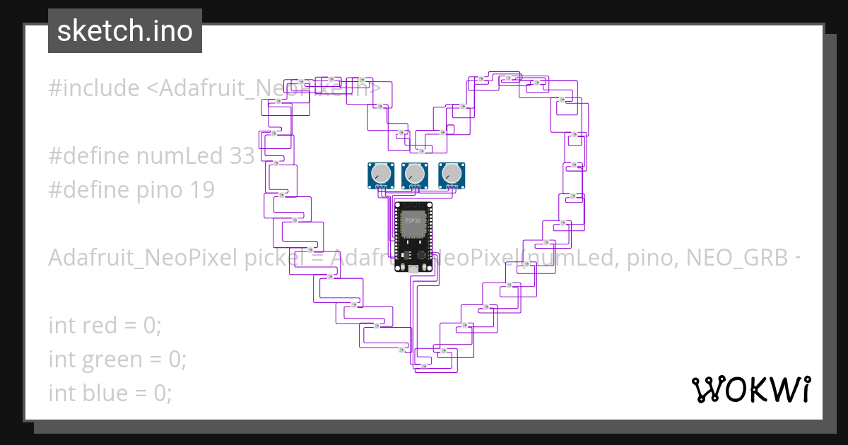 Heart Light POTENCIOMETRO - Wokwi ESP32, STM32, Arduino Simulator