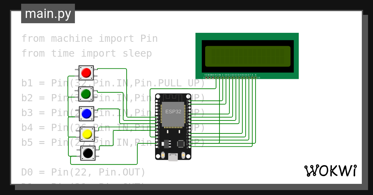 Lcd E Interruptores Push Wokwi Esp32 Stm32 Arduino Simulator 1804