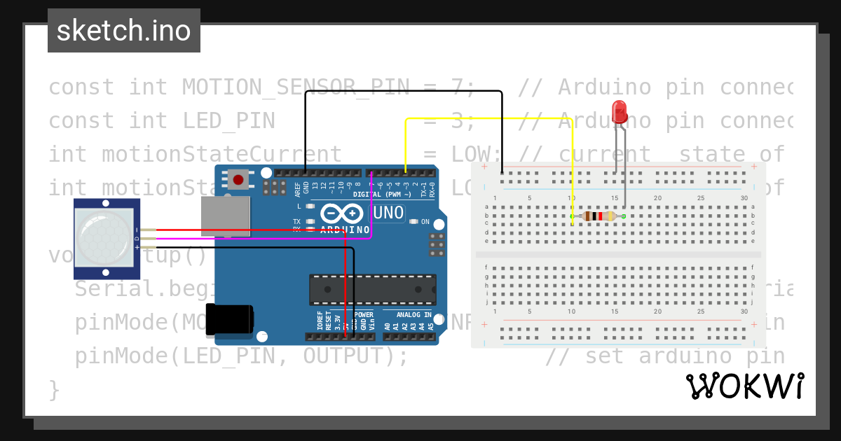 Harakat Sensori Bilan Led Lampa Wokwi Esp32 Stm32 Arduino Simulator 7265
