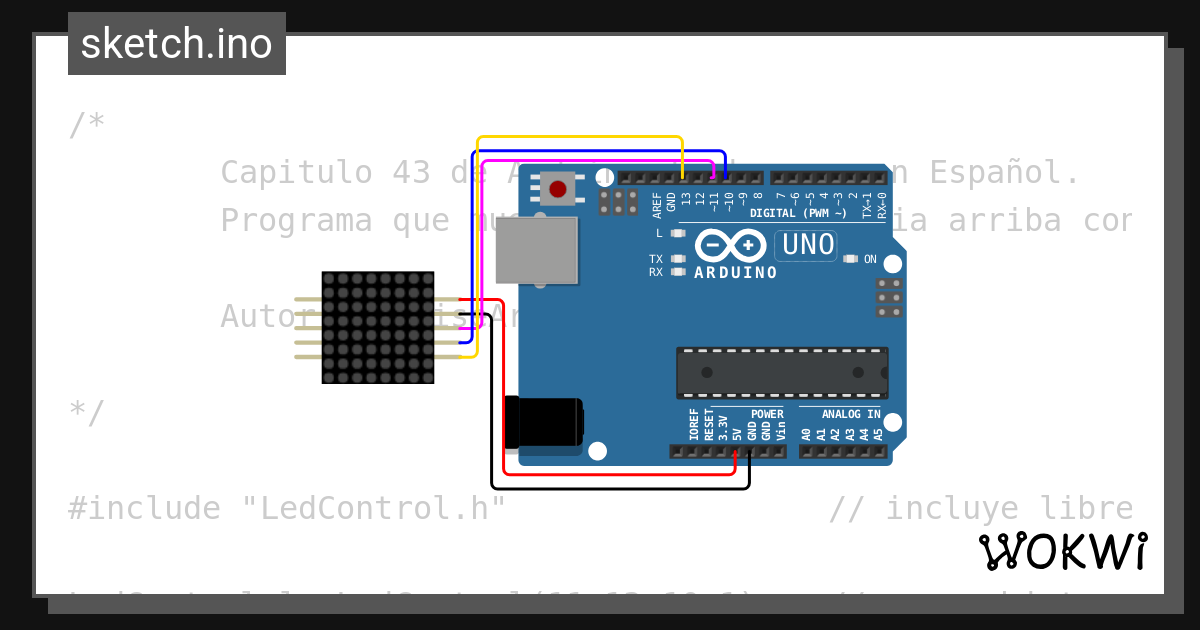 Matriz Flecha Wokwi Esp32 Stm32 Arduino Simulator 6830