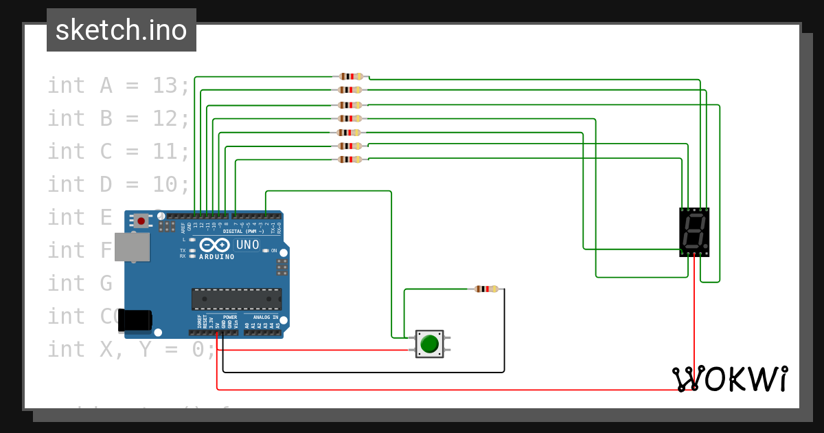 Display 7 Segmentos Wokwi Esp32 Stm32 Arduino Simulator 6812