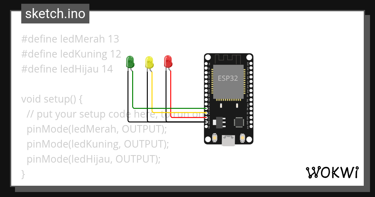 Tugas Praktikum1 - Wokwi ESP32, STM32, Arduino Simulator