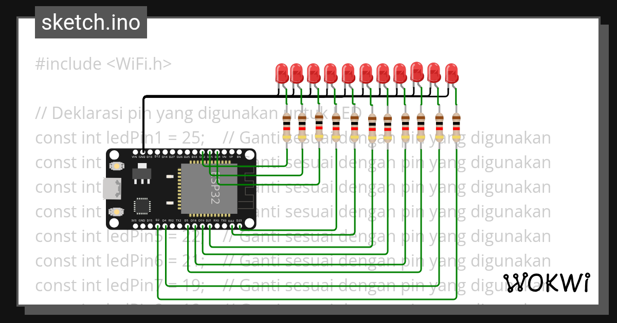 Tugas Chalange 1 - Wokwi ESP32, STM32, Arduino Simulator