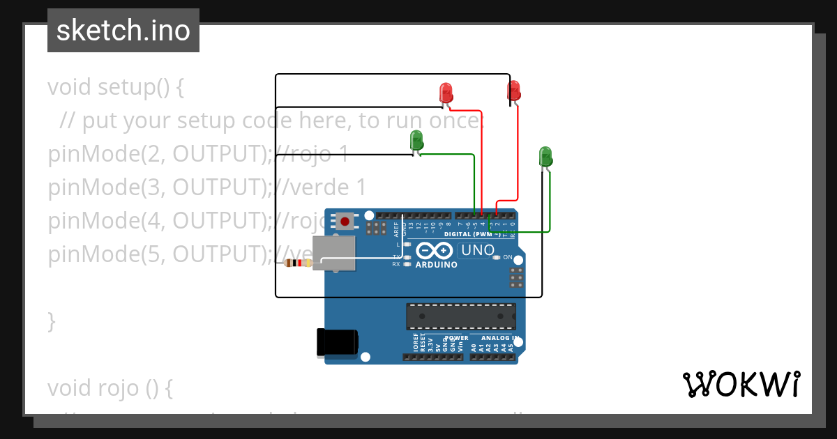 Primer Semáforo Wokwi Esp32 Stm32 Arduino Simulator 