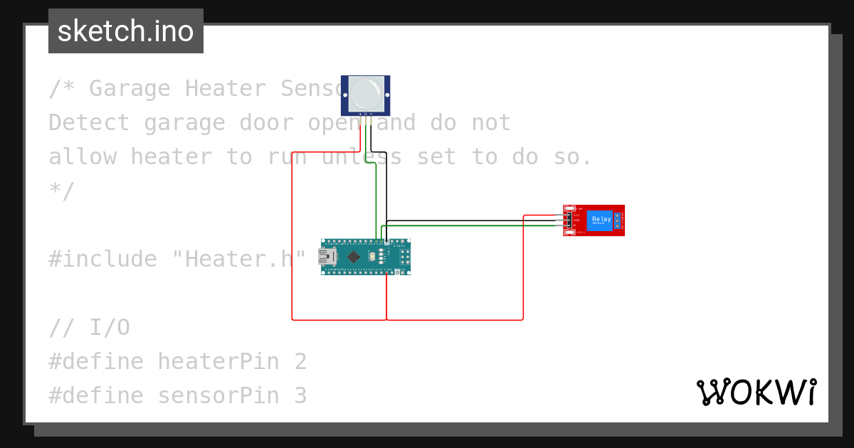 Garage Heater Sensor Wokwi Esp32 Stm32 Arduino Simulator