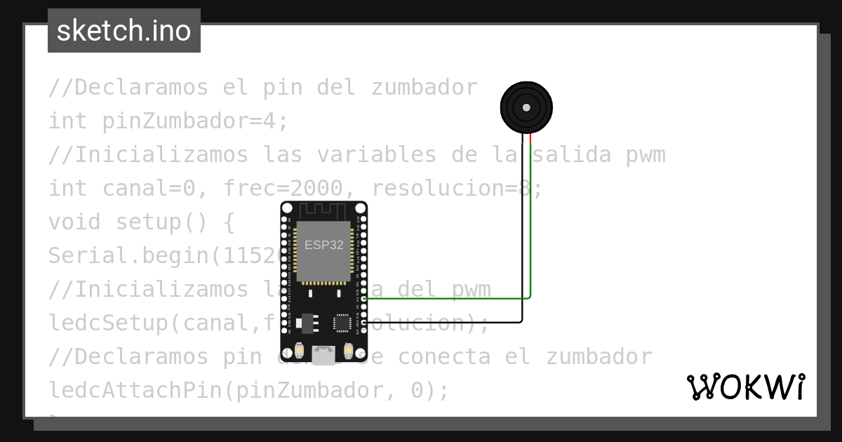 Zumbador Wokwi Esp32 Stm32 Arduino Simulator