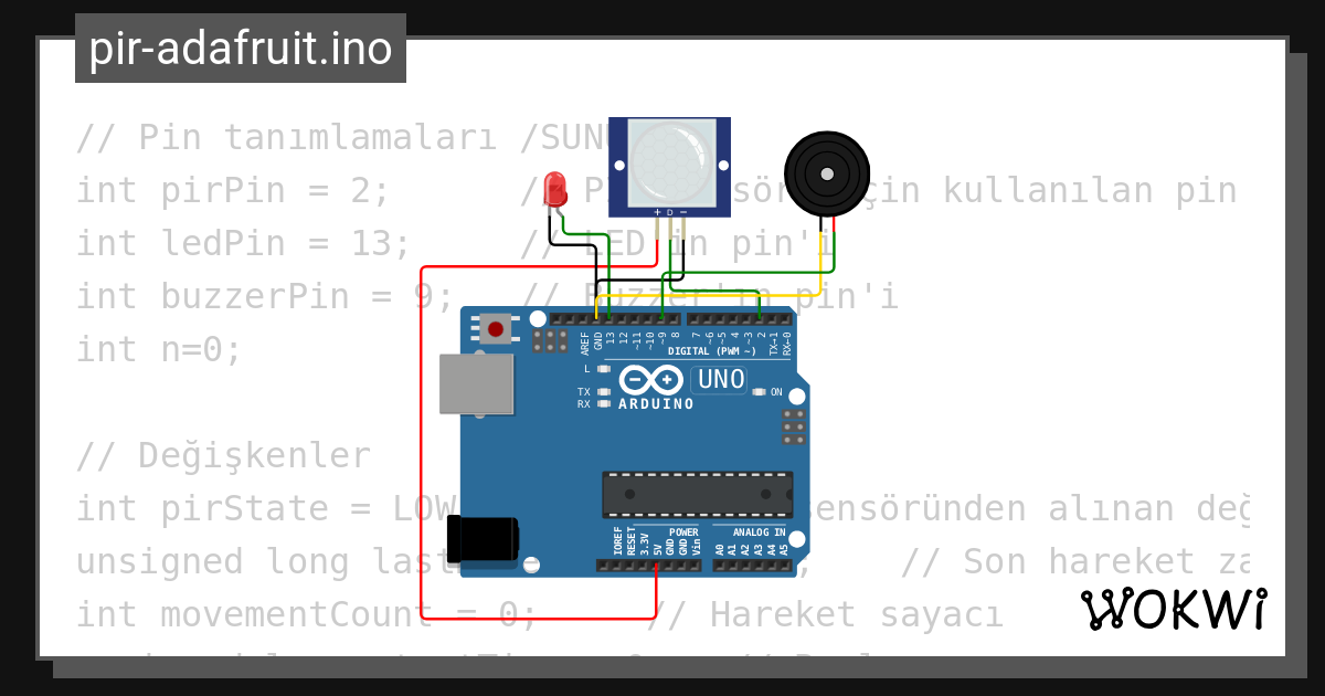 Hareket Algilama Wokwi Esp32 Stm32 Arduino Simulator 1223