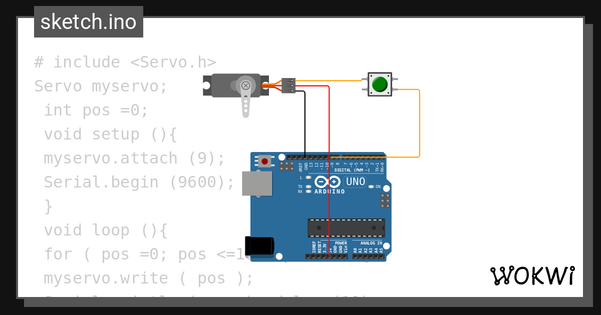 实时控制舵机旋转 Wokwi Esp32 Stm32 Arduino Simulator 