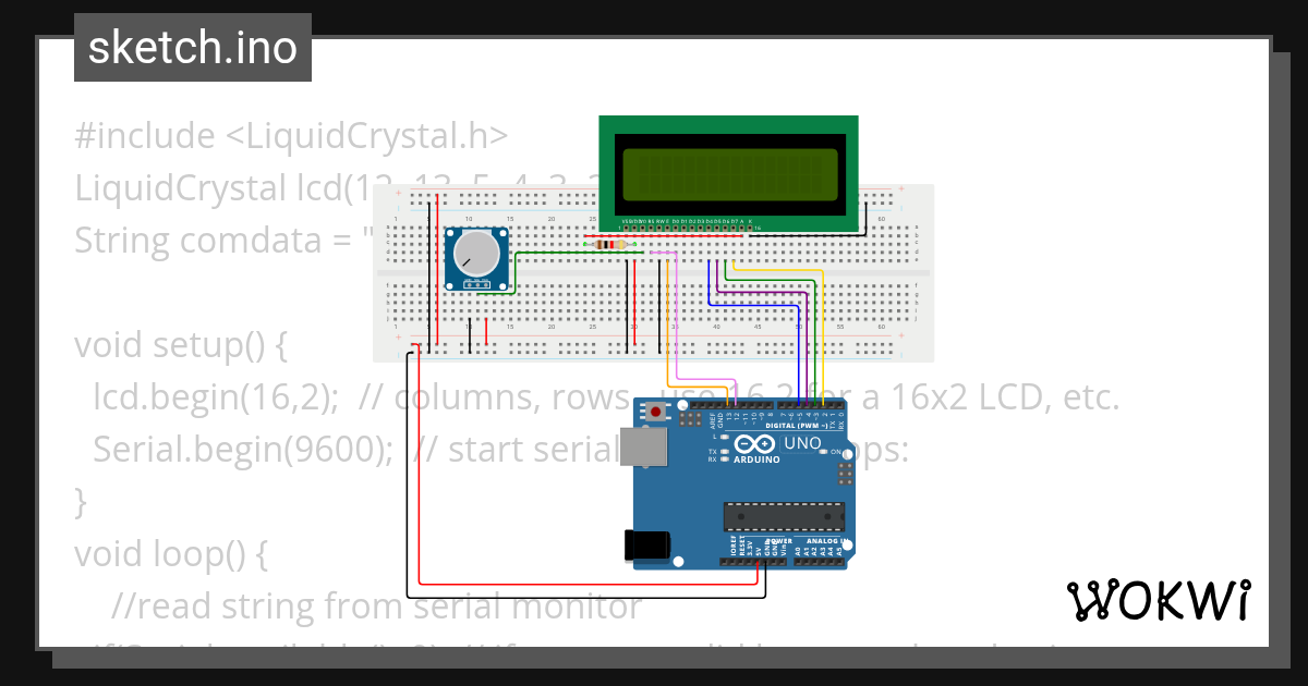 Project 20 - LCD Serial - Wokwi ESP32, STM32, Arduino Simulator