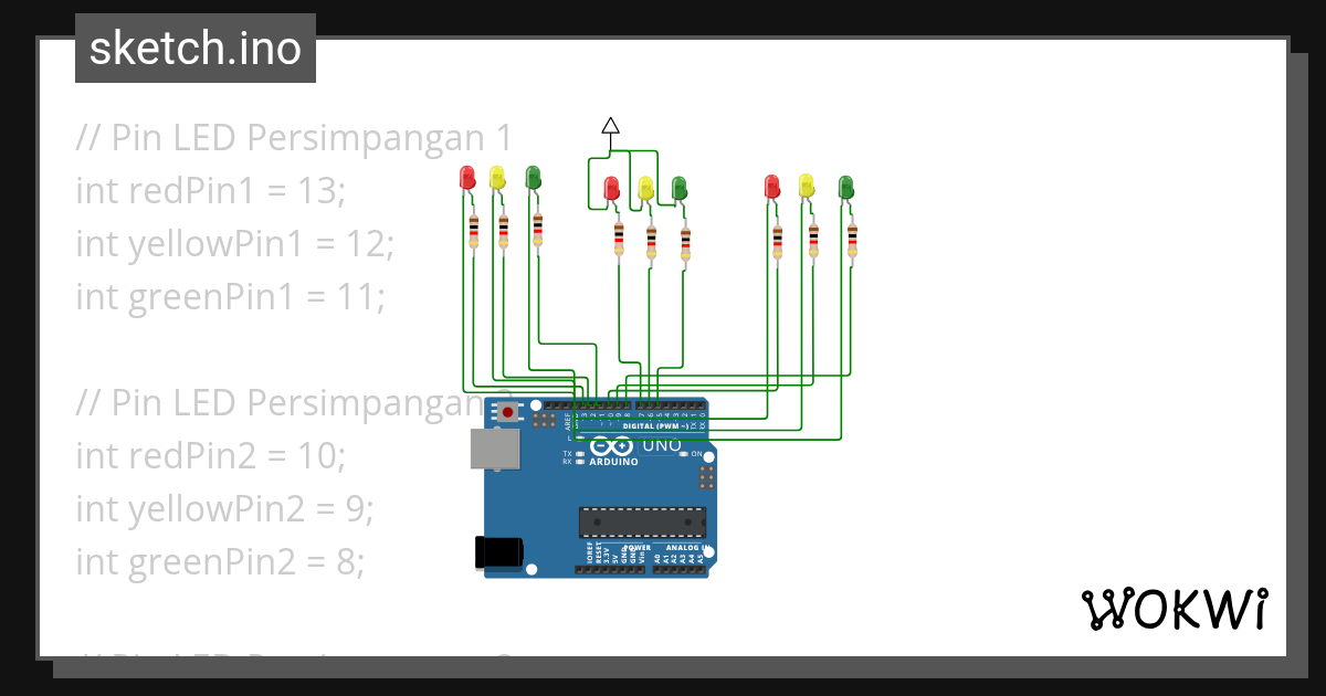 persimpangan 3 - Wokwi ESP32, STM32, Arduino Simulator