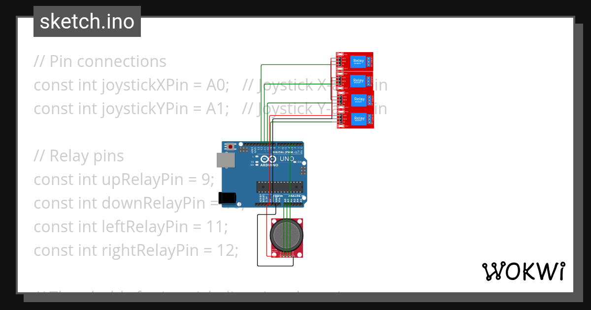 joystck relay - Wokwi ESP32, STM32, Arduino Simulator